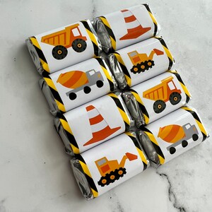 24 Pcs Construction Candy Wrapper Stickers- Party Favor, Construction ...