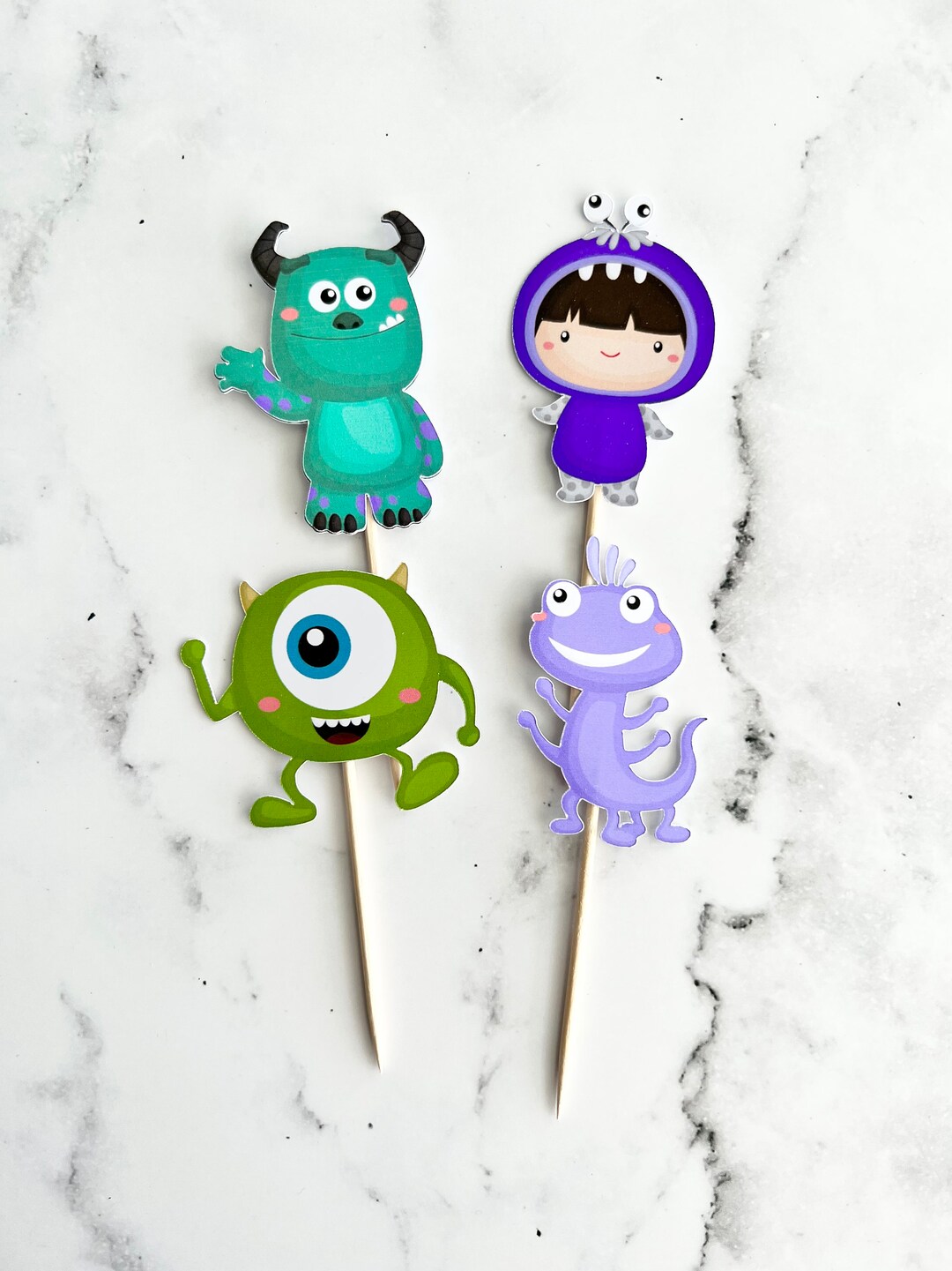 1 DZ Monsters Inc Cupcake Picks Birthday Decor Food Picks - Etsy