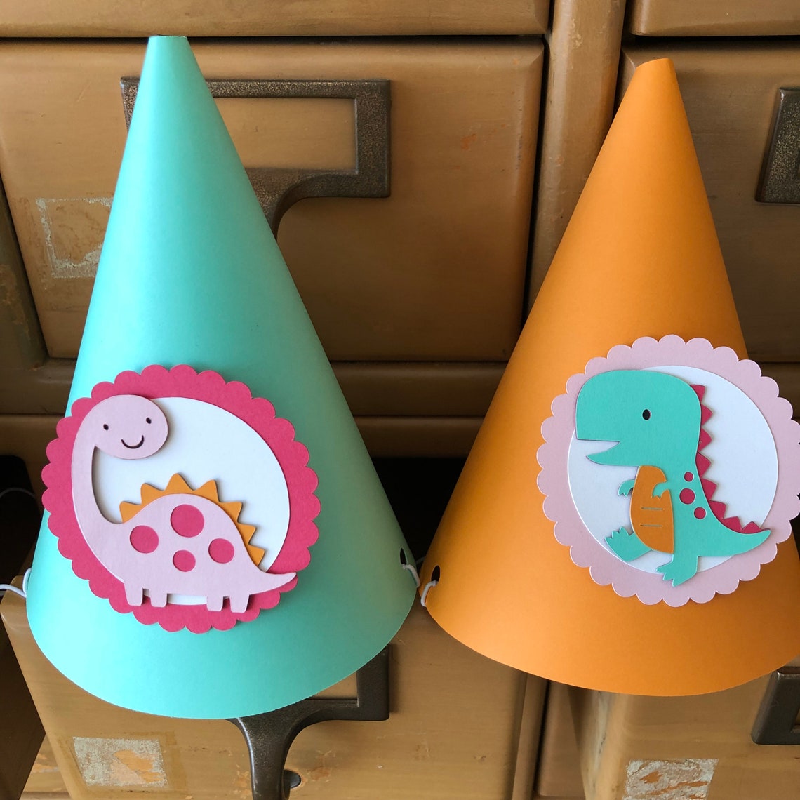 Dinosaur Party Hats Set of 6 - Etsy