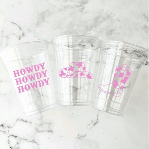 Cowgirl Party Cups- Howdy Cowgirl Hat Boot Birthday Party ANY COLOR - Etsy