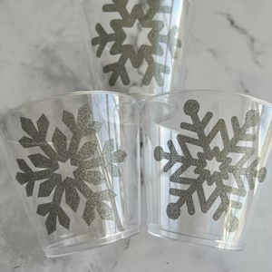 Snowflake Party Cups- Snowflake Cups Snowflake Party Decorations - Etsy