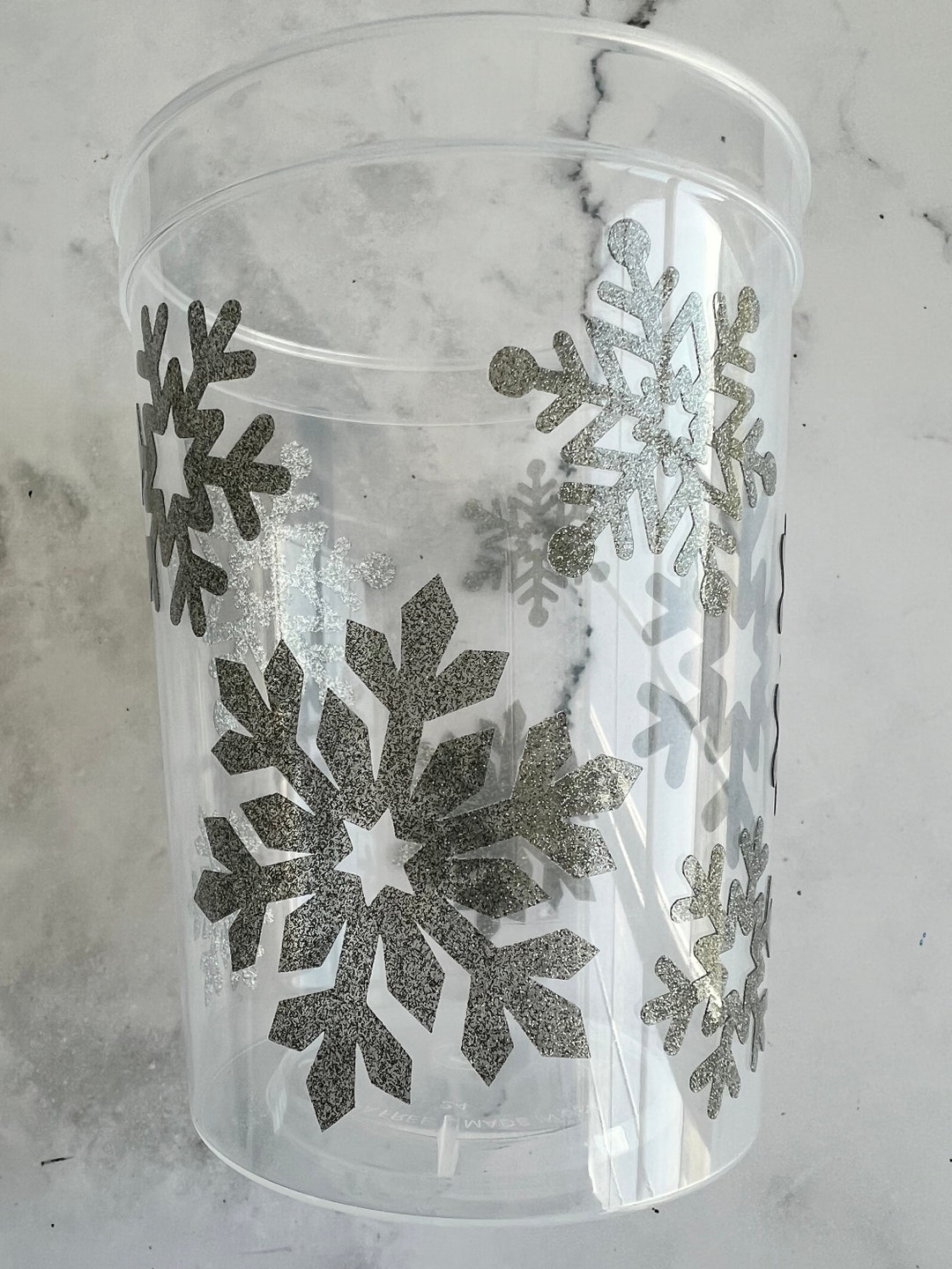 Snowflake Stadium Cups , Winter Party, Stadium Cups 16oz Reusable Party ...