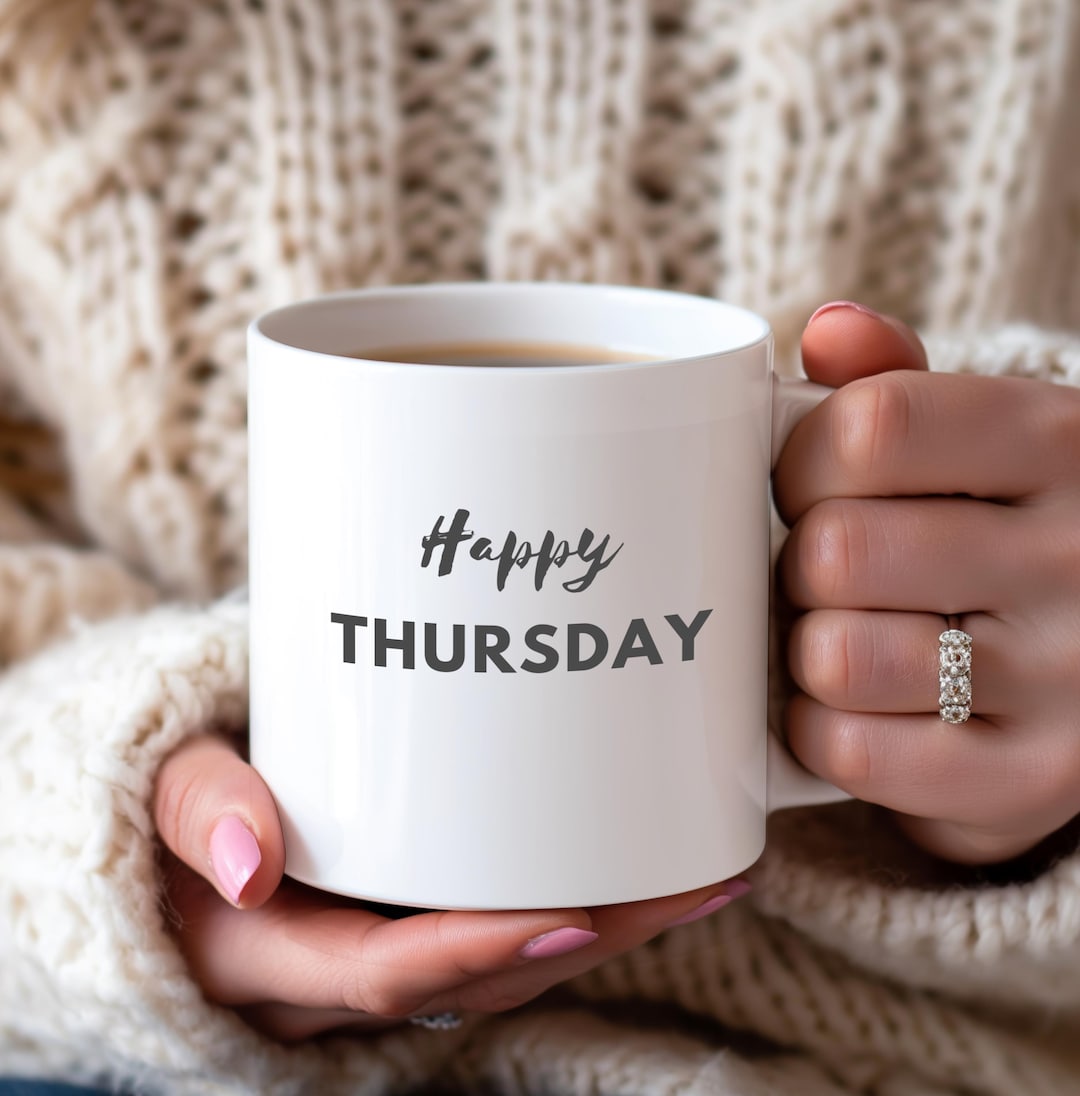 Thursday Coffee Mugs, Ceramic Tea Cups, Home Office Desk Decor ...