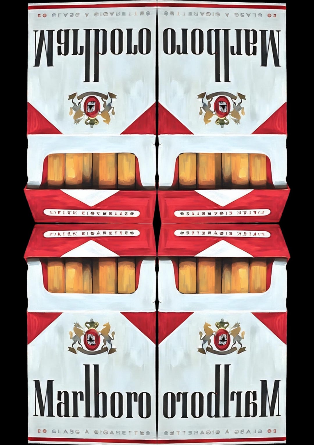 Digital Prints of Marlboro Cigarette Packages. Red and Black Colours ...