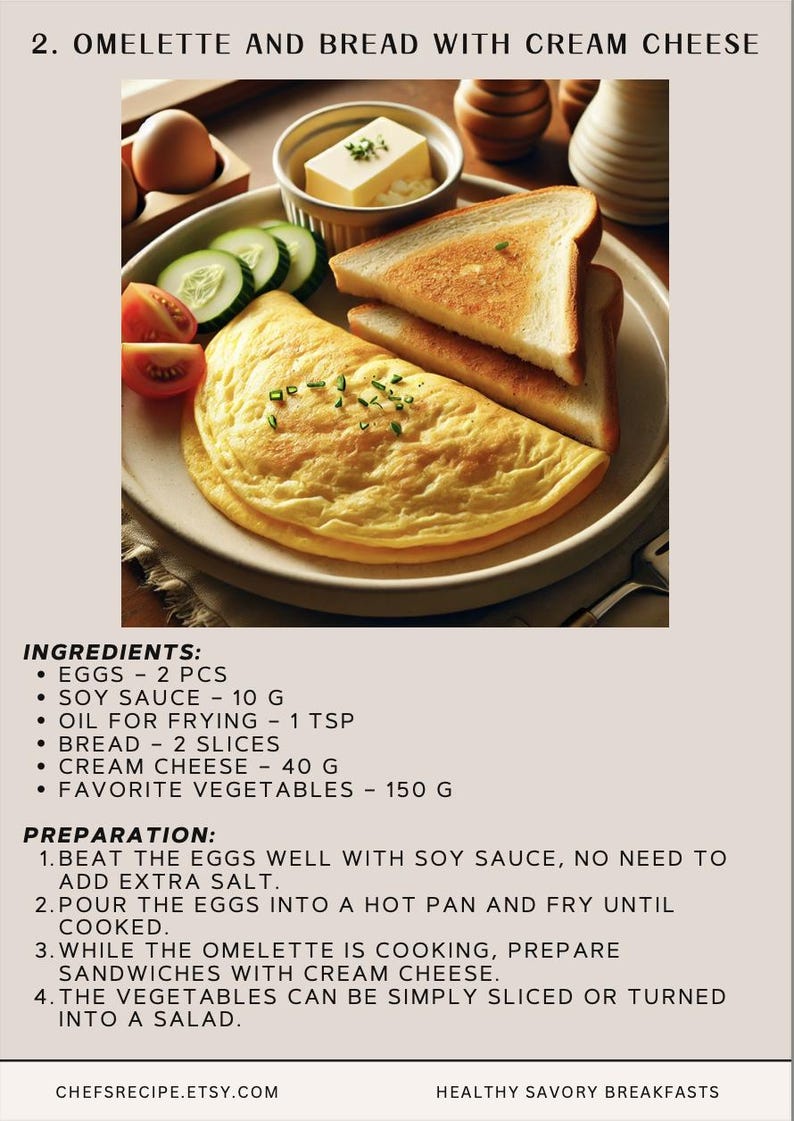 Healthy Savory Breakfasts Recipes - Etsy