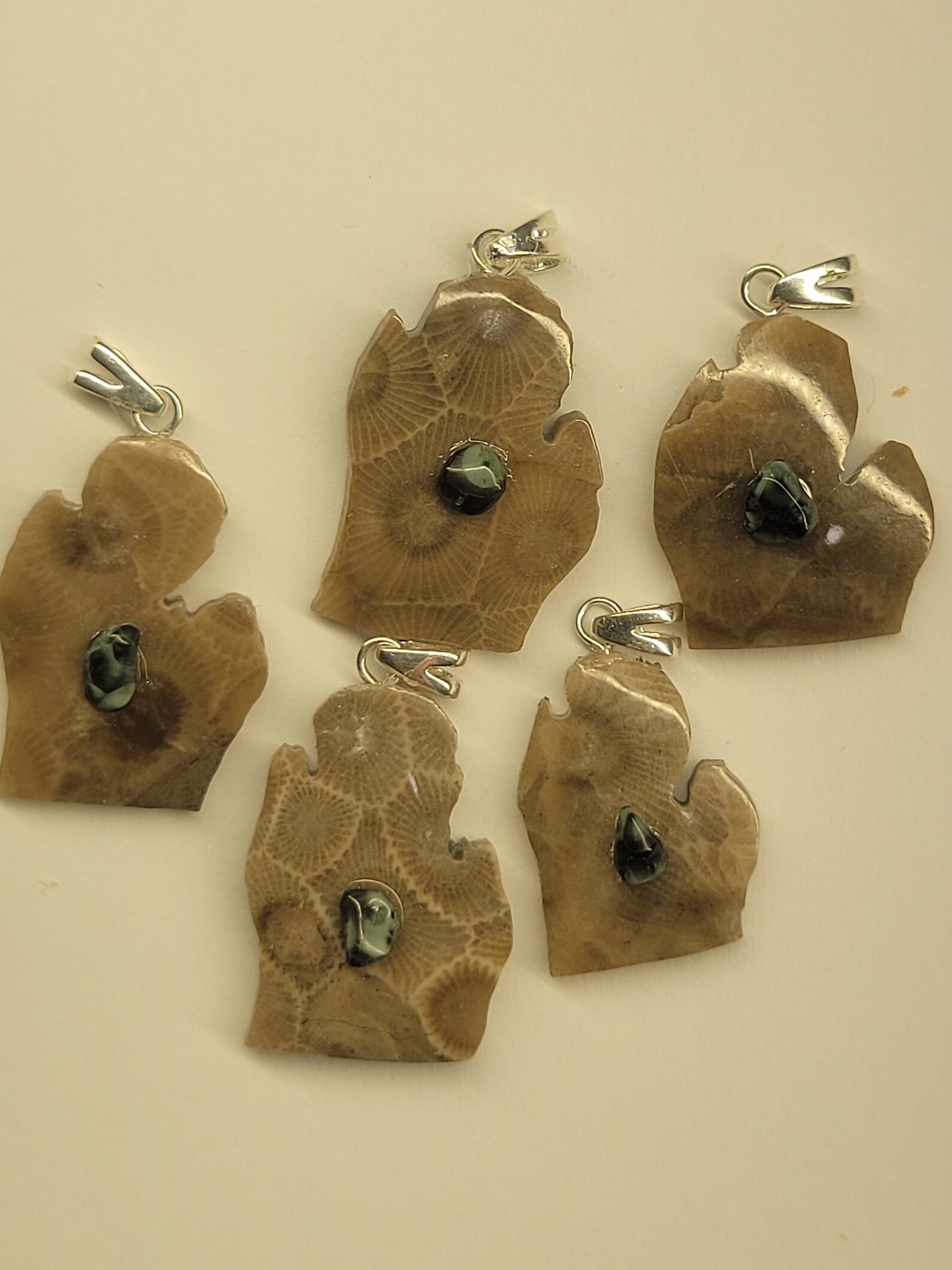 Hand Carved Michigan Shape, Out of Michigan State Stone Petoskey ...