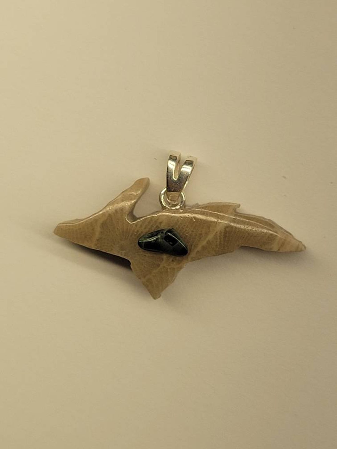 Hand Carved Upper Michigan Shape, Out of Michigan State Stone Petoskey ...