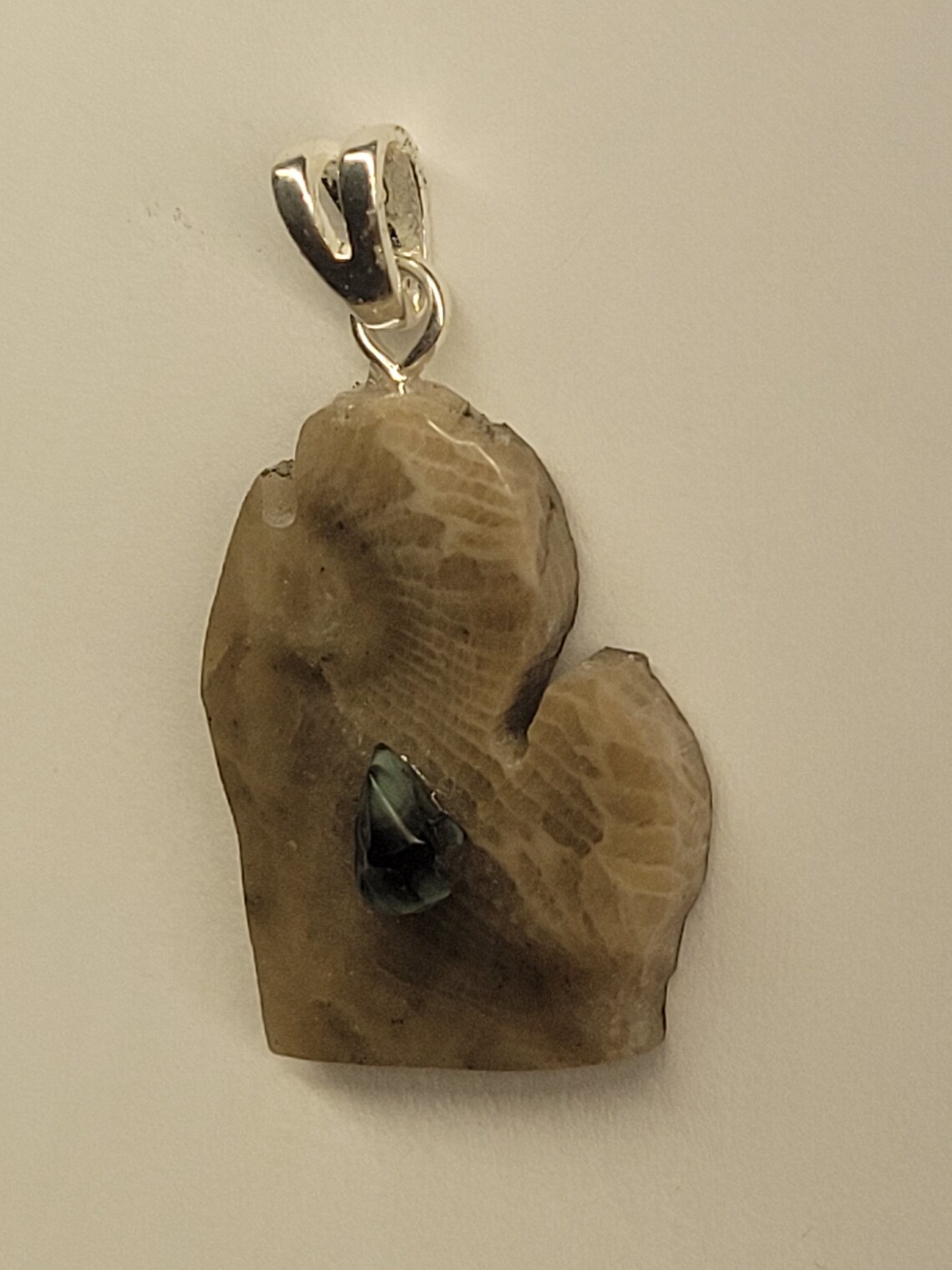 Hand Carved Michigan Shape, Out of Michigan State Stone Petoskey ...