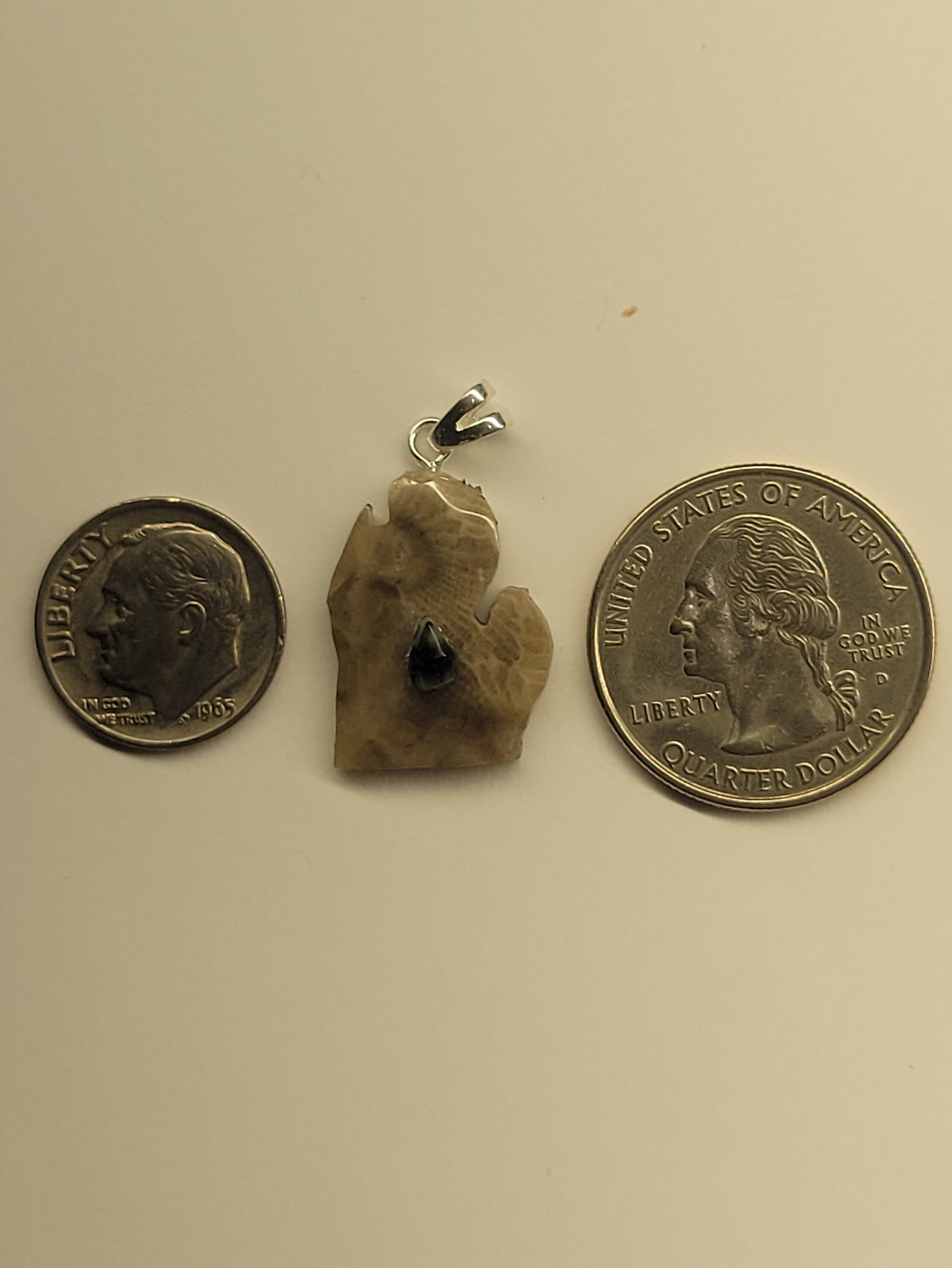 Hand Carved Michigan Shape, Out of Michigan State Stone Petoskey ...