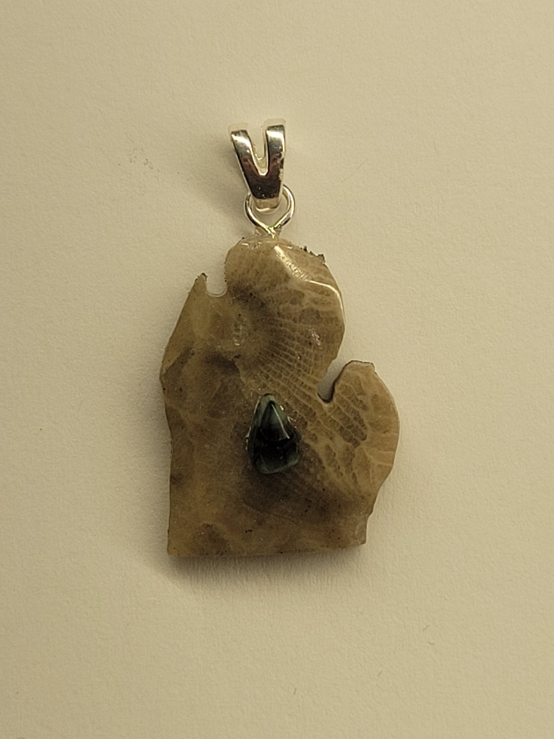 Hand Carved Michigan Shape, Out of Michigan State Stone Petoskey ...