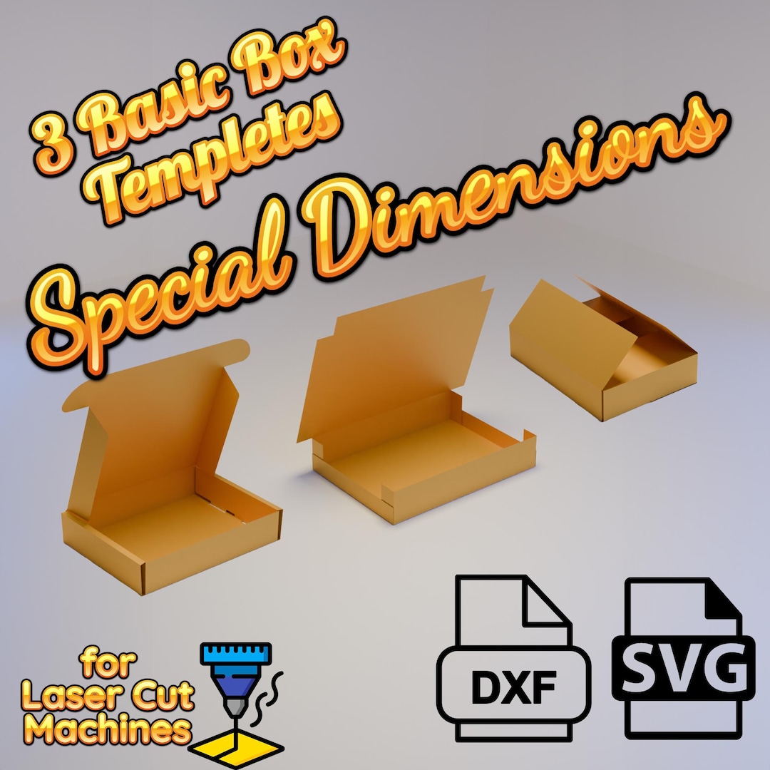 16x12x9 Cm Laser Cut Box Template - 3 Styles - Customizable SVG/DXF for ...