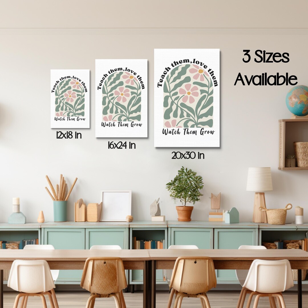 Floral Teacher Appreciation Poster: Classroom Decor, Educational Wall ...