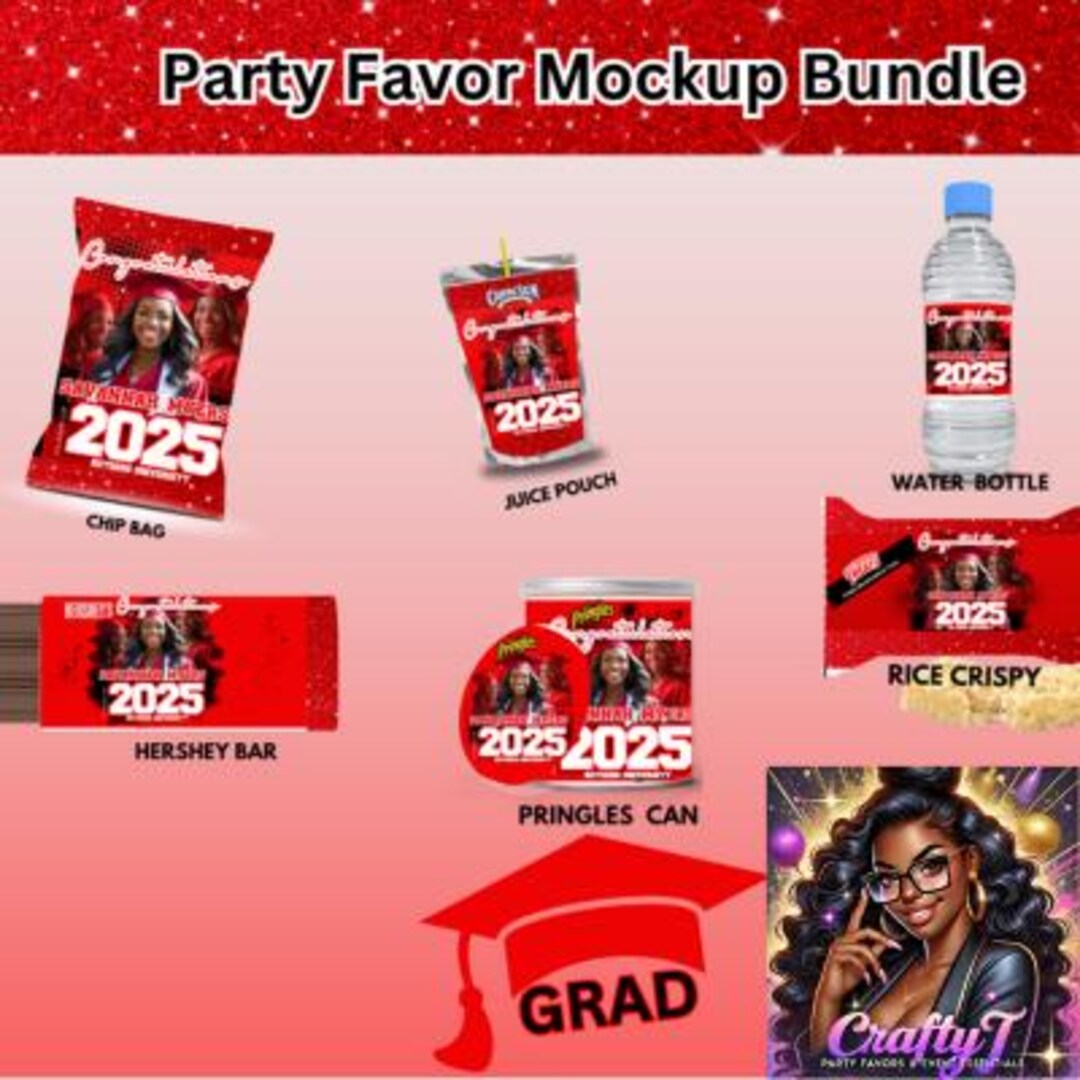 Editable Graduation Party Favor Bundle Template (canva) - Etsy