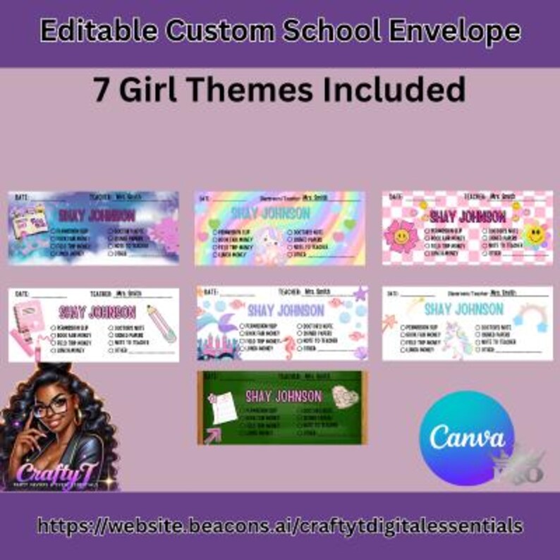 Editable School Envelope Template Bundle – 14 Designs for Boys & Girls ...