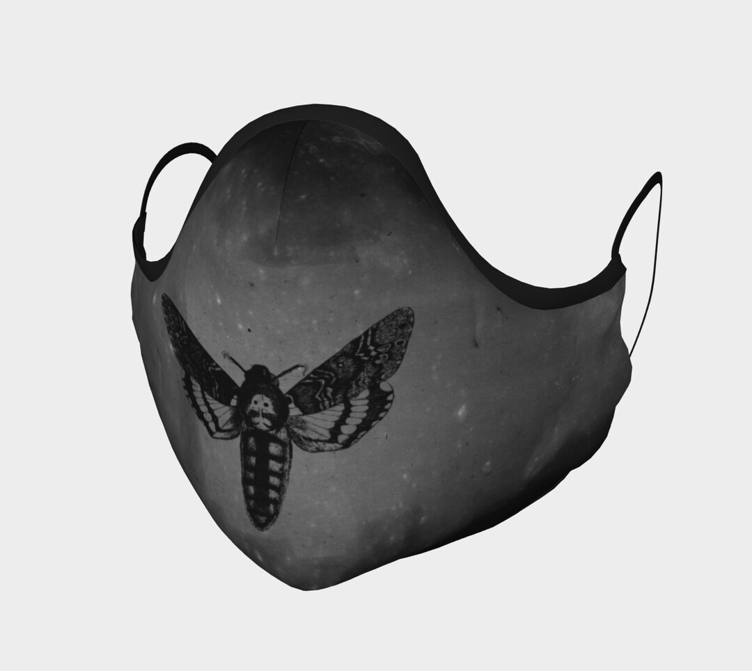 Cloth Face Mask Death's Head Moth, Goth, Spooky, Replaceable Filters ...