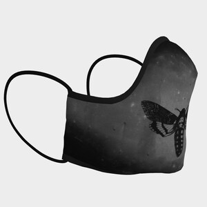 Cloth Face Mask Death's Head Moth, Goth, Spooky, Replaceable Filters ...
