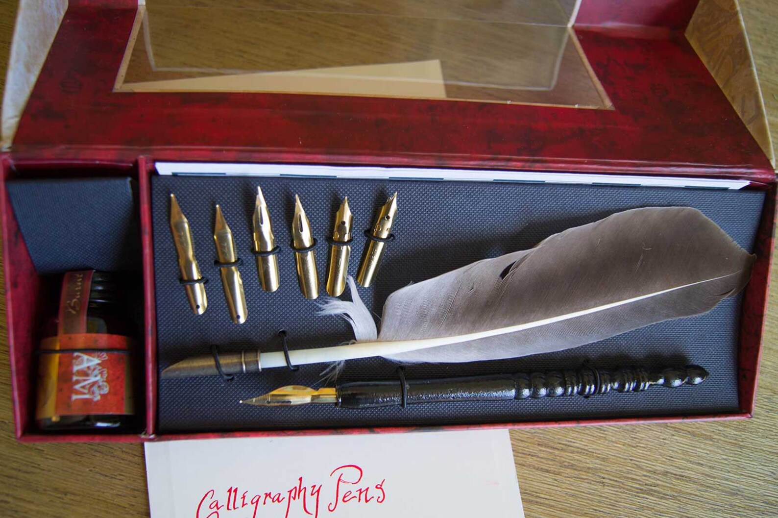 Calligraphy Feather Pen Set with Ink | Etsy