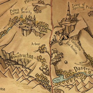 Pilgrim's Progress Maps - Hand Drawn Vintage Style - Christian's ...