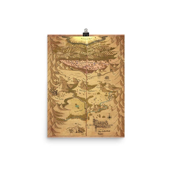 PRINT: Pilgrim's Progress Map 4 The Celestial | Etsy
