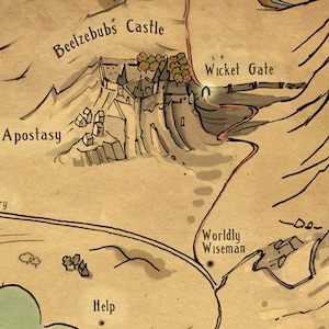 Pilgrim's Progress Maps - Hand Drawn Vintage Style - Christian's ...