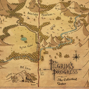 Pilgrim's Progress Maps - Hand Drawn Vintage Style - Christian's ...