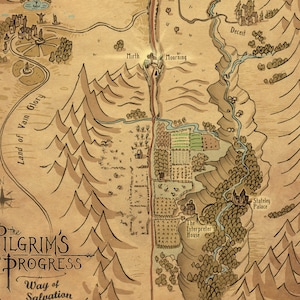 Pilgrim's Progress Maps - Hand Drawn Vintage Style - Christian's ...