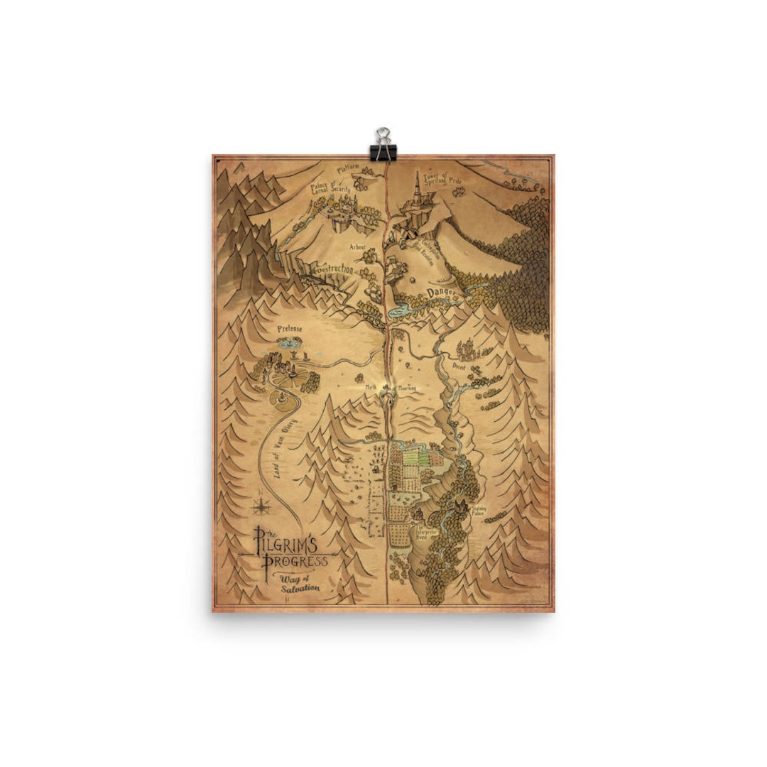PRINT: Pilgrim's Progress Map 2, "way of Salvation" - Etsy
