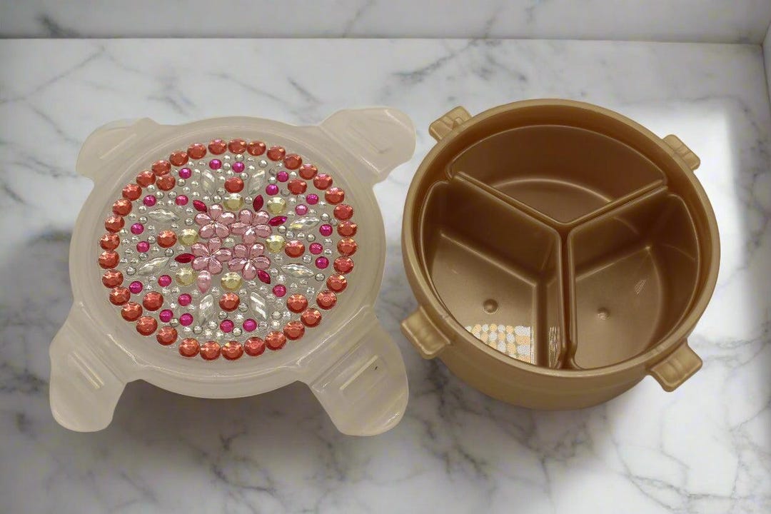 Diamond Art Custom Design Multi Purpose Divided Container Rose Pink and ...