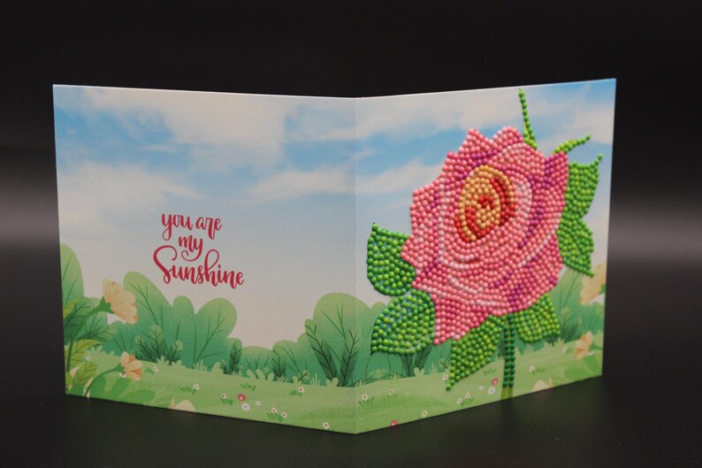 Huge Pink Singular Rose With Yellow Center and Foliage. Red, Green and ...