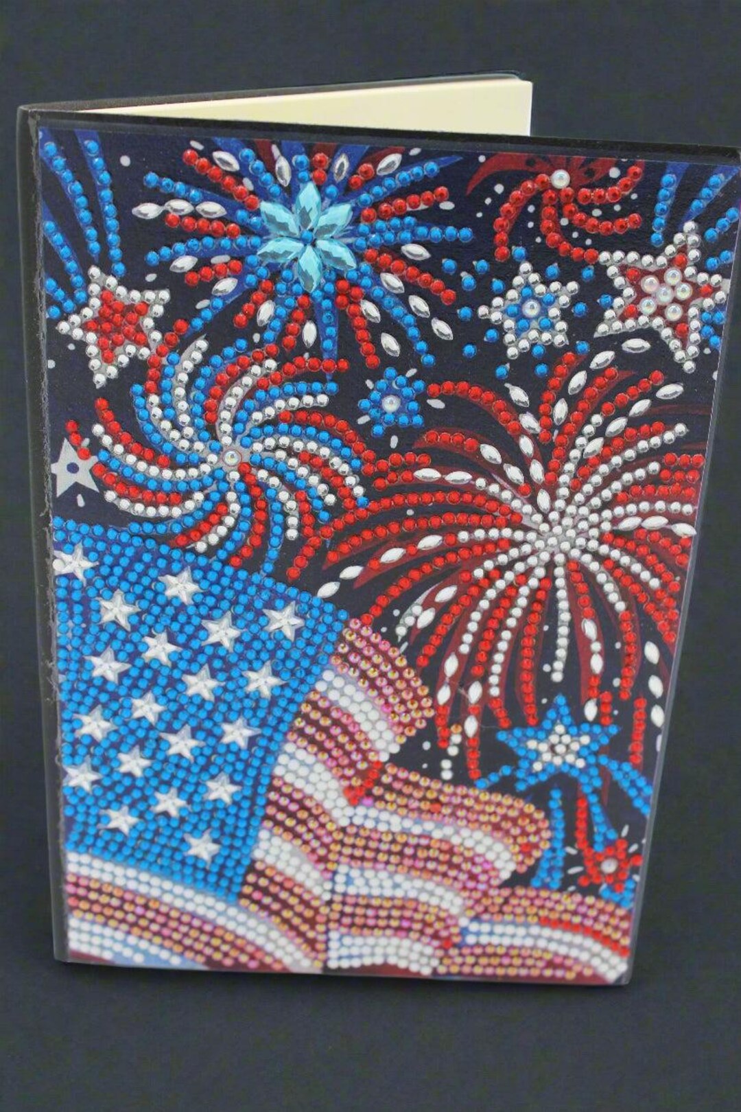 Diamond Art Journal With American Flag Red White and Blue Fireworks - Etsy