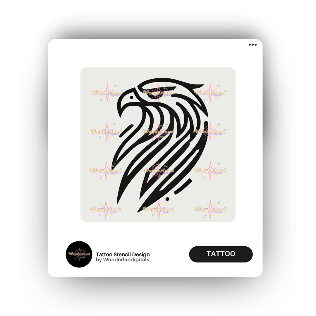 Eagle Tattoo Stencil PNG – Printable Eagle Head Outline for Tattoos ...