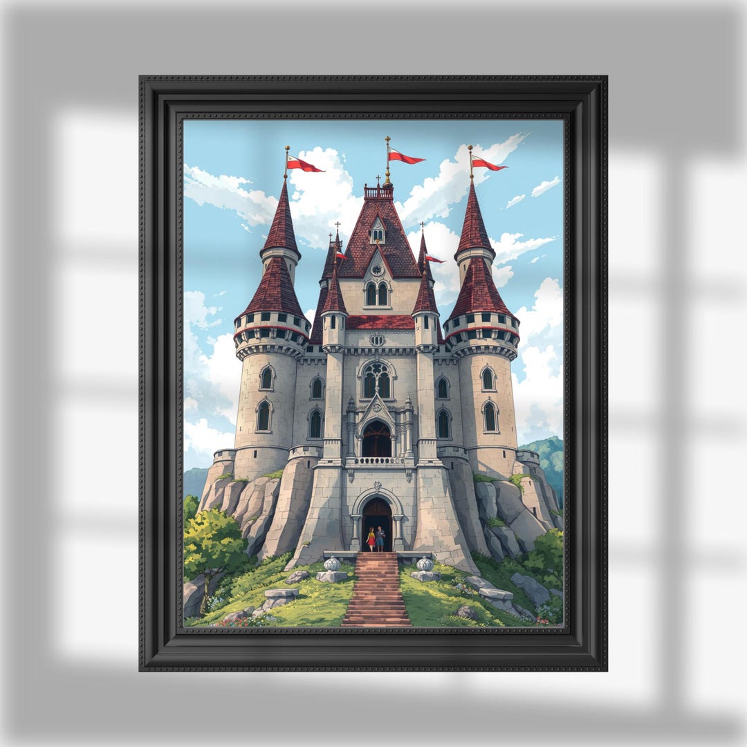 Fantasy Castle Digital Wall Art – Majestic Fairytale Architecture ...