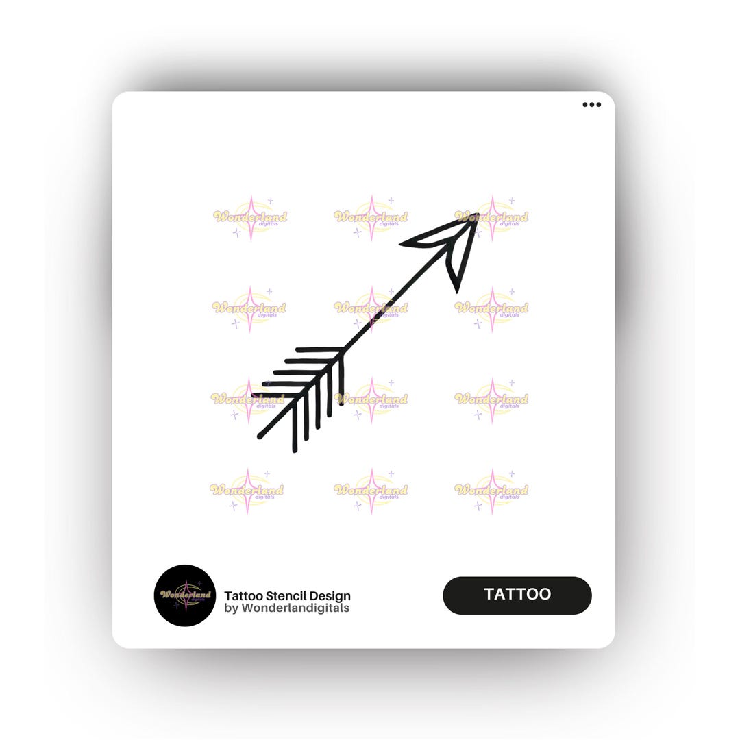 Arrow Tattoo Stencil, Boho Arrow Outline, Digital Download, Printable ...