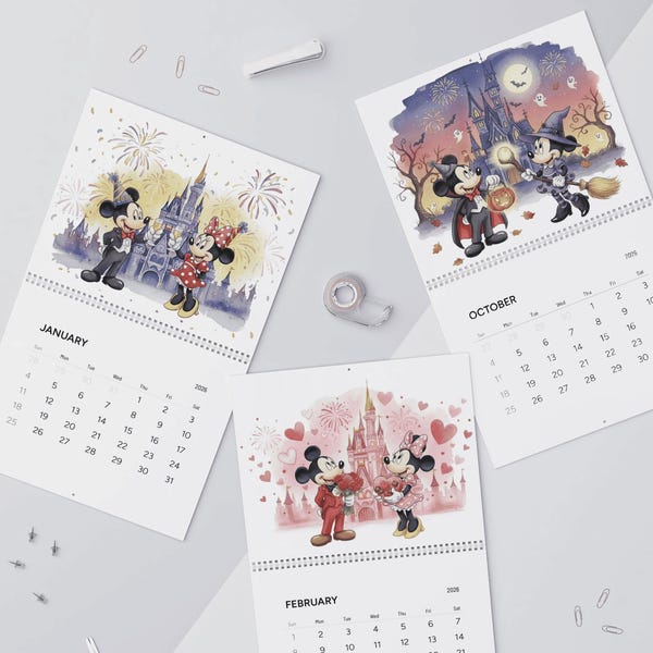 2026 Mickey Mouse Calendar - Etsy