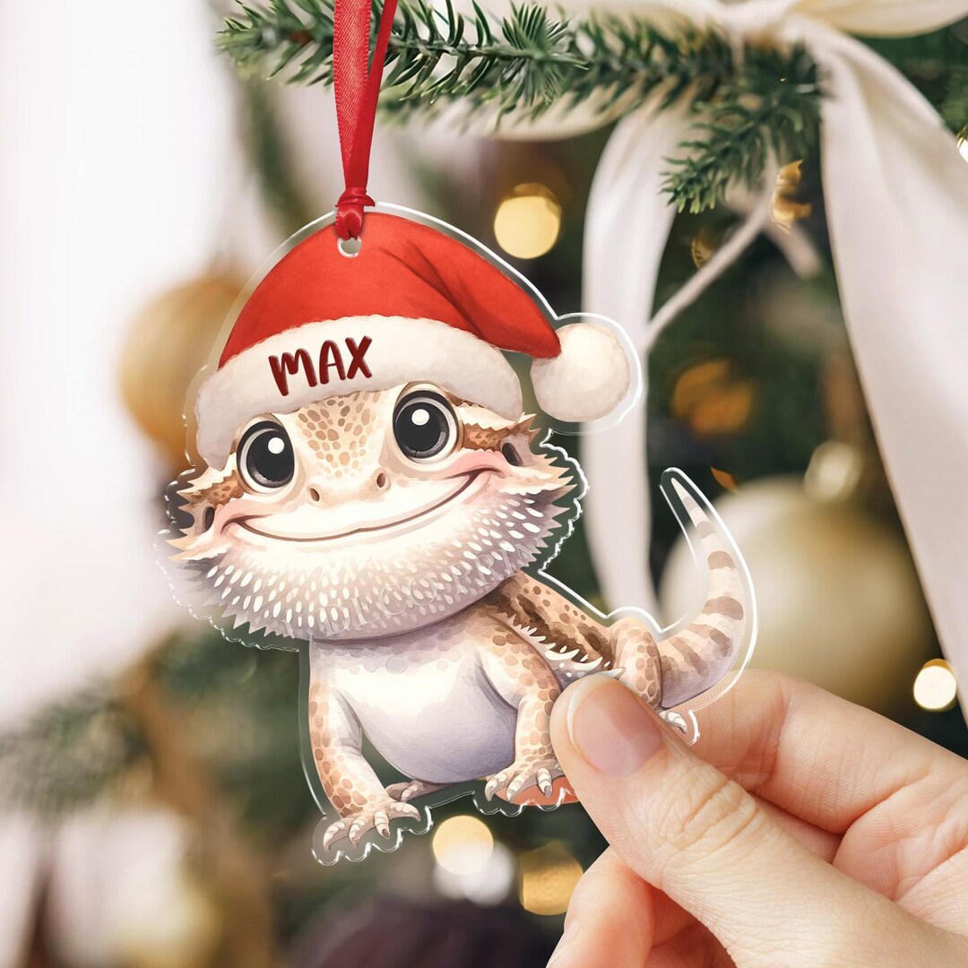 Christmas Bearded Dragon Ornament, Custom Bearded Dragon Ornament ...