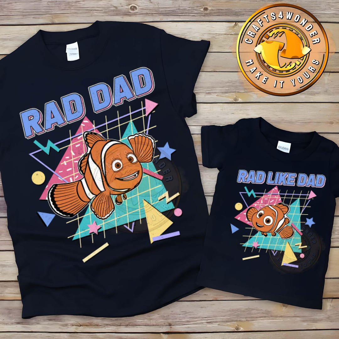Retro Disney Marlin Nemo Shirt, Rad Dad Tshirt, Rad Like Dad Shirt ...