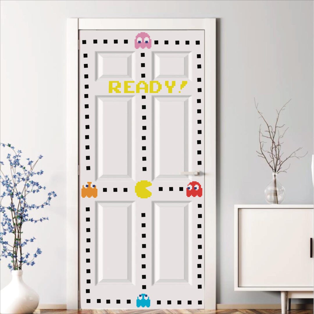 Video Game PAC Mann Door Vinyl Decal - Etsy