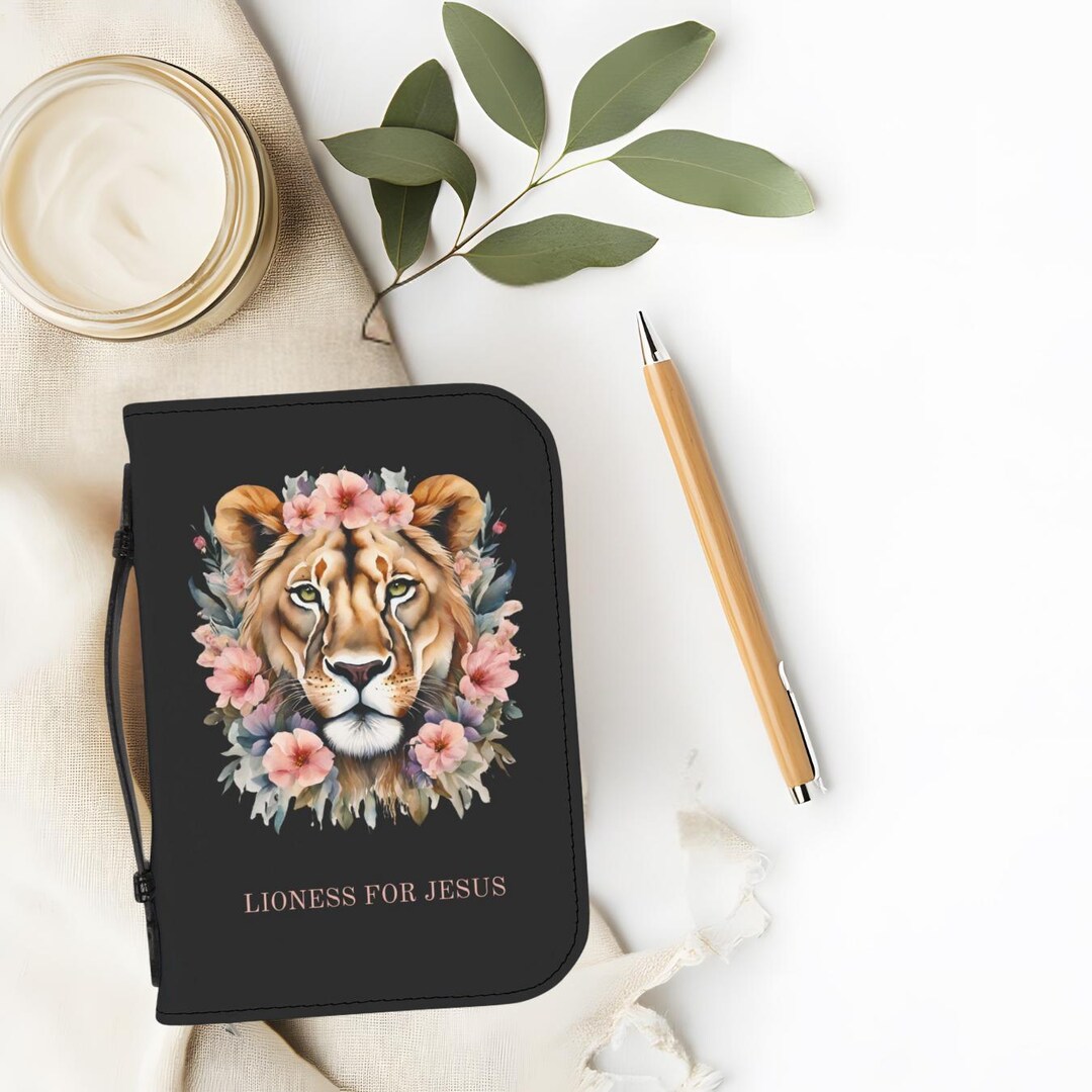 Lioness for Jesus Bible Cover: PU Leather Christian Book Protector - Etsy