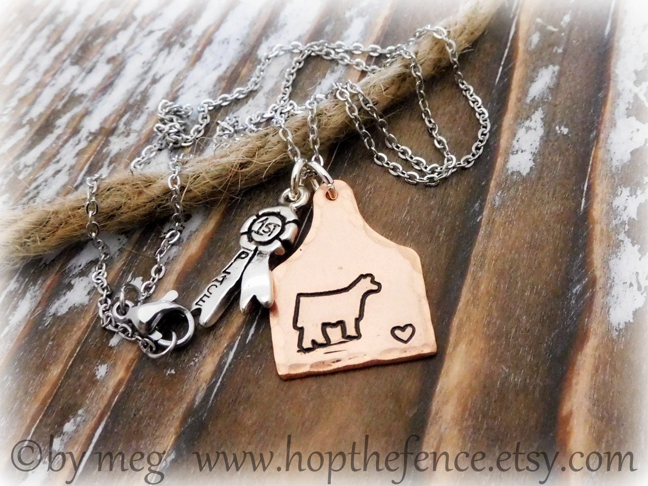 1 Tall Copper Cow Tag Cattle Necklace Stock Show - Etsy