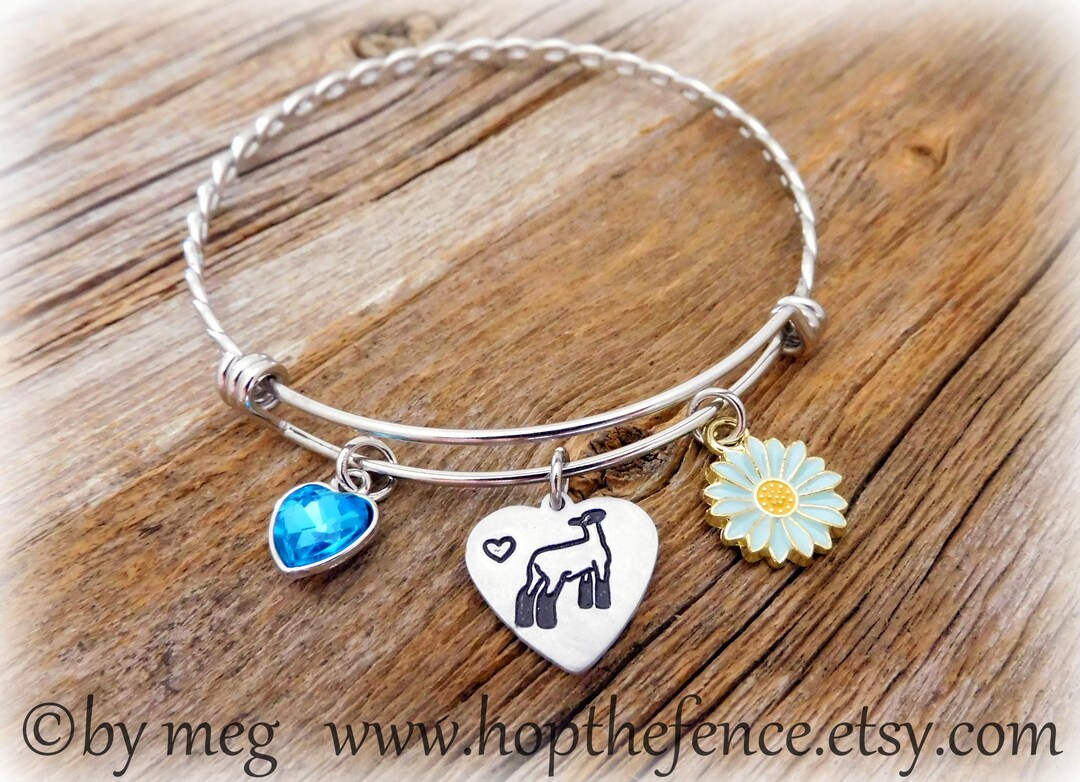 2.5 Charmed Show Lamb/sheep Bangle Bracelet Sheep Charm, Stock Show ...