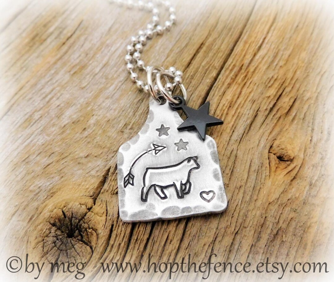 1 1/4" Tall- Cattle/steer Necklace- Stock Show Jewelry, 4-H Charm- Hand ...