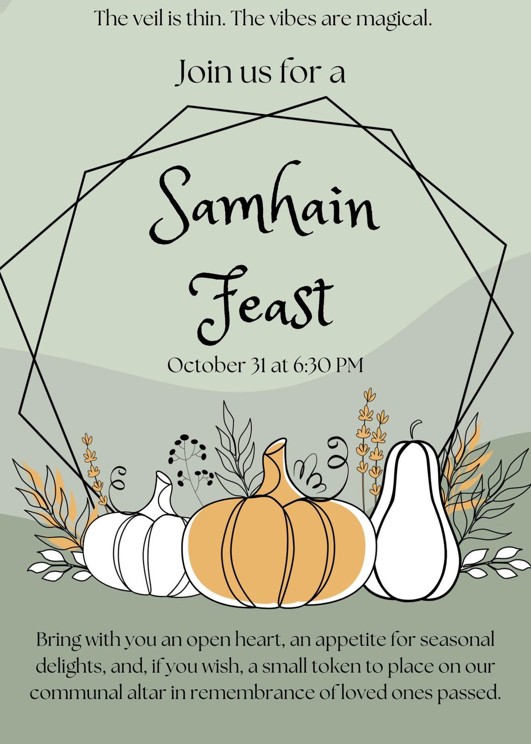 Samhain Feast Dinner Party Invitation - Etsy