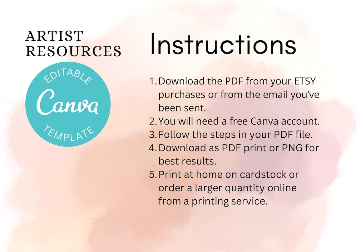 Artist Postcard Canva Template New and Emerging Artists Editable Art ...