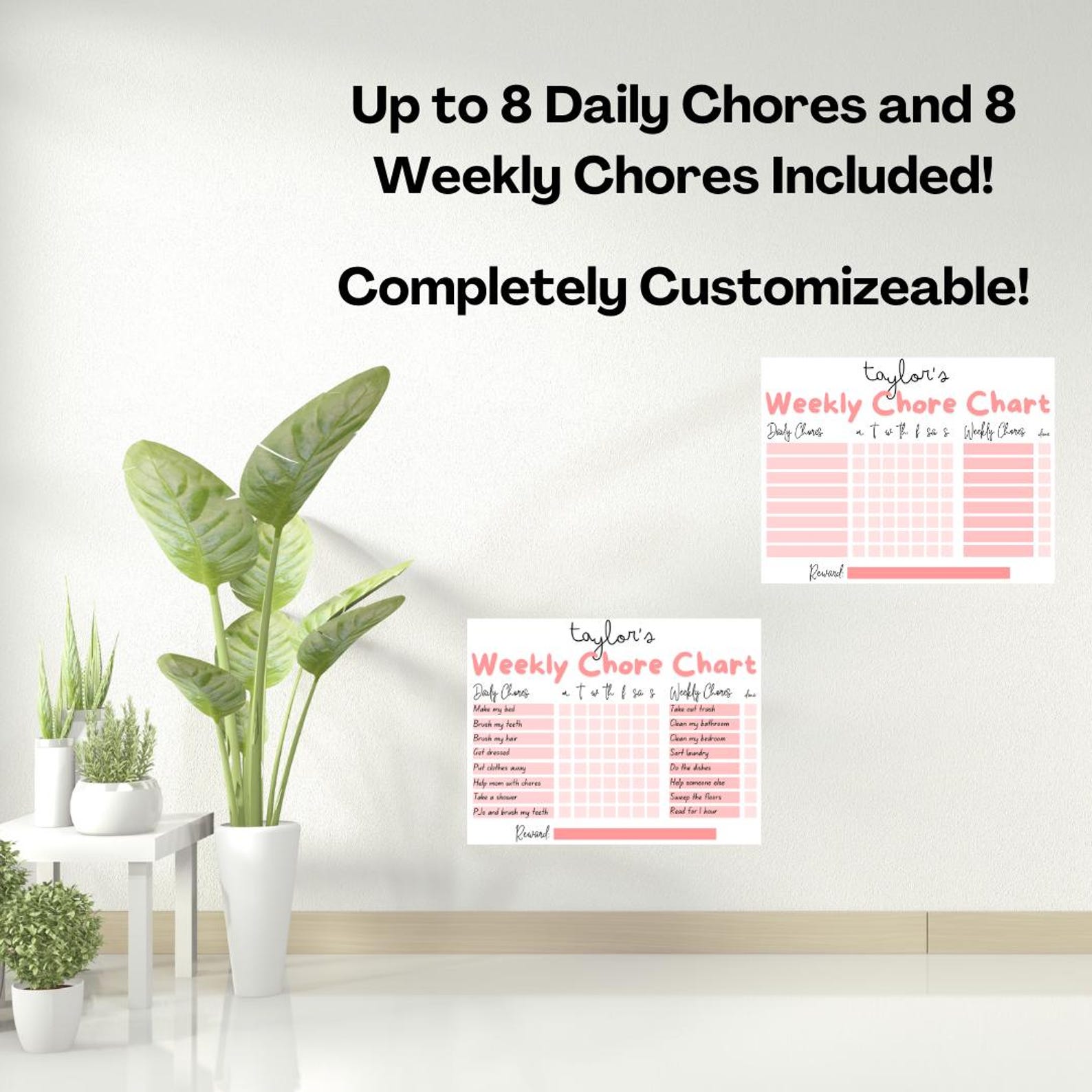 Chore Chart for Kids Editable Chore Chart Planner Printable Weekly ...