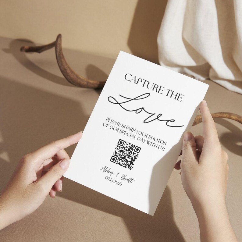 Printable Wedding Sign QR Code Photo Sharing Template Reception Sign ...