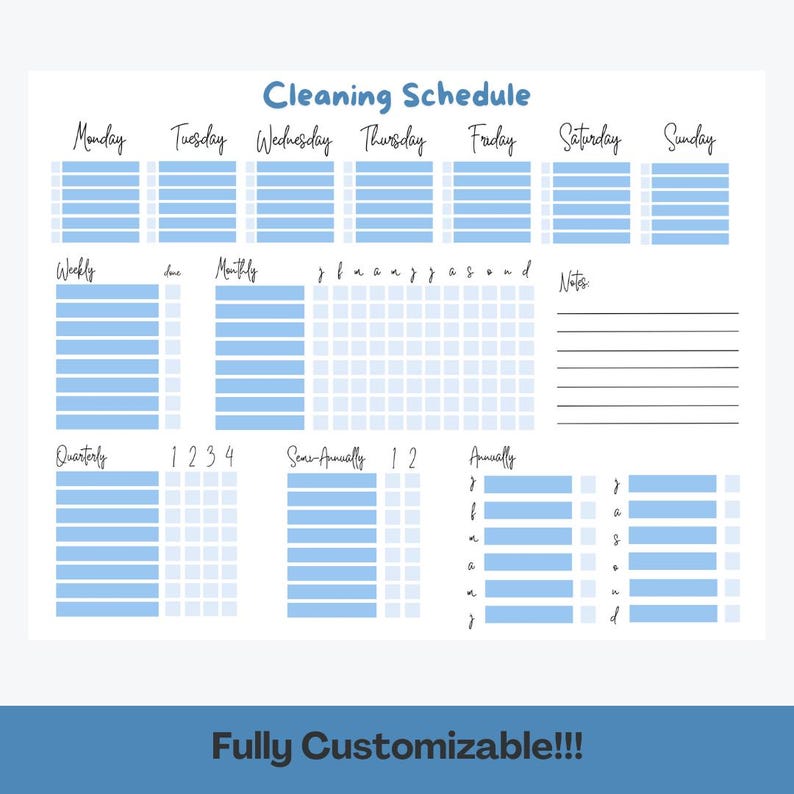 Cleaning Schedule Chore Chart Cleaning Checklist ADHD Digital Download ...