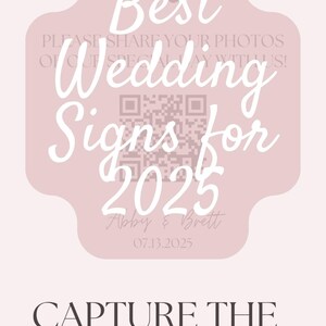 Printable Wedding Sign QR Code Photo Sharing Template Reception Sign ...
