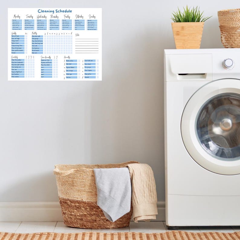Cleaning Schedule Chore Chart Cleaning Checklist ADHD Digital Download ...