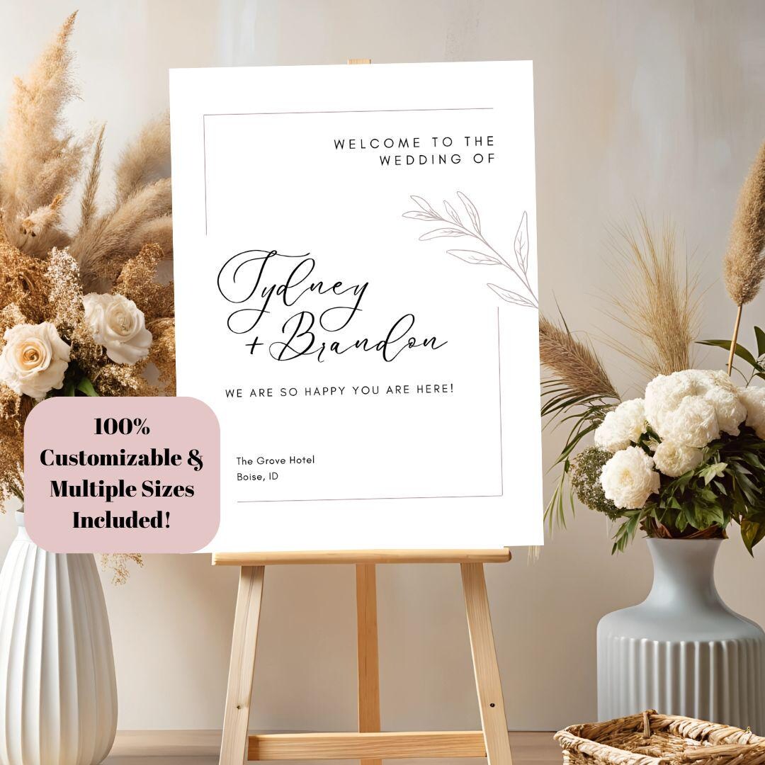 Wedding Welcome Sign Template Digital Wedding Template Custom Wedding ...