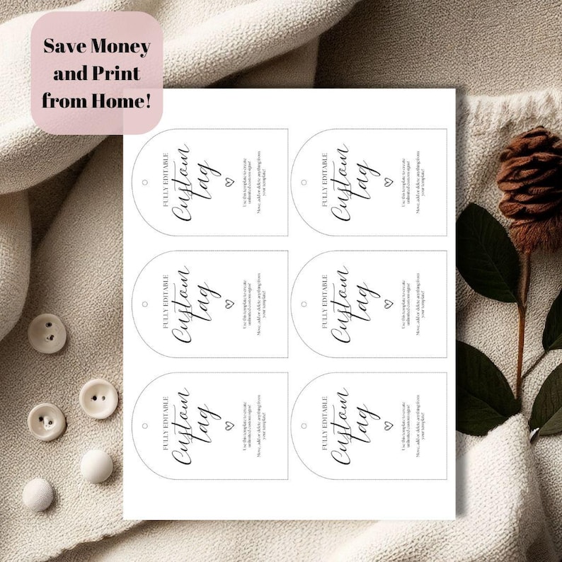 Editable Gift Tag Template | Custom Favor, Product Labels (digital ...